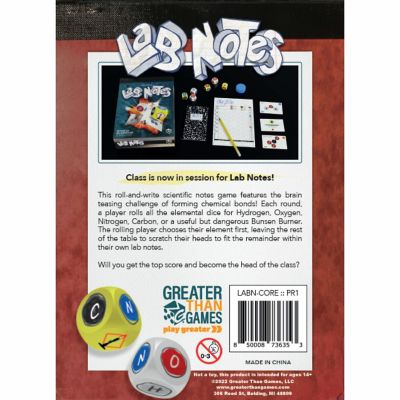 Lab Notes - The Chem-Lab Roll & Write Game, 2-5 Players | Oriental Trading