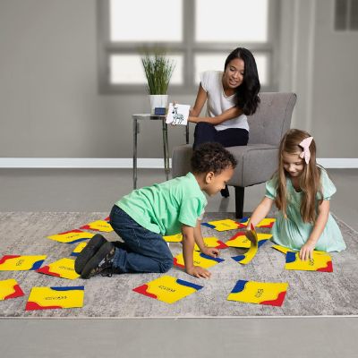 Learn Shapes, Colors and Counting Memory Matching Cards Floor Game ...