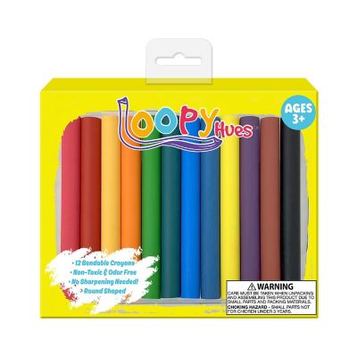 Loopy Hues Round Shaped Bendable Crayons - 12 Pack | Oriental Trading