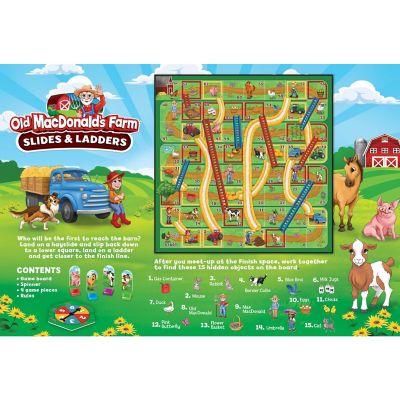 MasterPieces Old MacDonald's Farm - Slides & Ladders Board Game ...