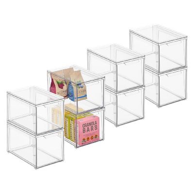 mDesign Plastic Stackable Kitchen Storage Bin, Pull-Out Drawer - 8 Pack ...