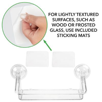 mDesign Plastic Suction Hanging Window Shelf for Home Storage, Small ...