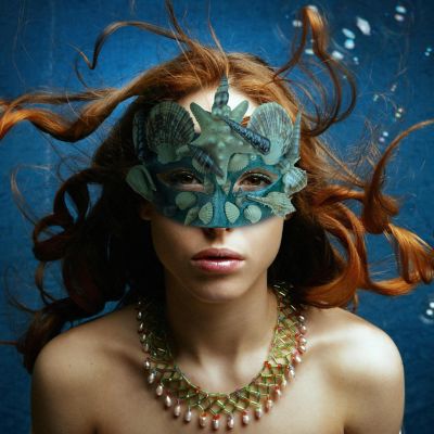 Mermaid Masquerade Costume Mask Aqua | Oriental Trading