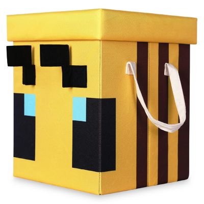 Minecraft Bee Fabric Storage Bin Cube Organizer with Lid 15 Inches ...