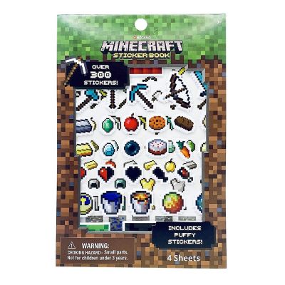Minecraft Sticker Book 4 Sheets Over 300 Stickers | Oriental Trading