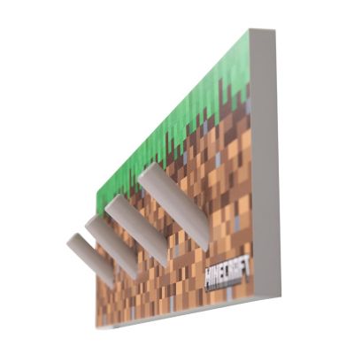 Minecraft Wooden Coat Rack - Wall-Mounted With 4 Peg Hooks, Pixel ...