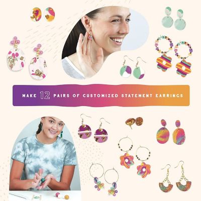 Neon Polymer Clay Earring Making Kit Makes 12 Earrings