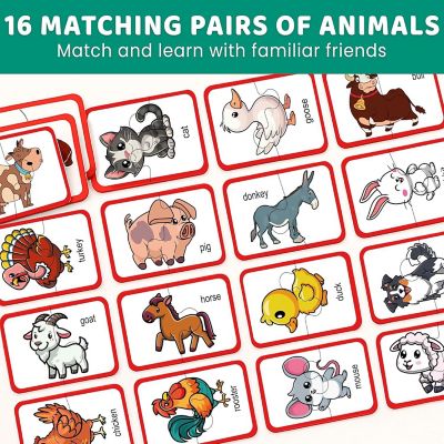 QUOKKA 16 Pairs of Farm Animals - Memory Matching Games for 2-4 Ages ...