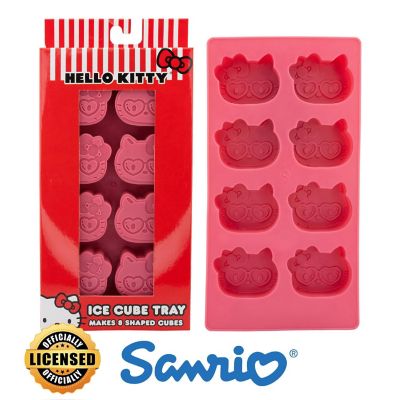 Sanrio Hello Kitty Hearts Silicone Ice Cube Tray Makes 8 Cubes ...