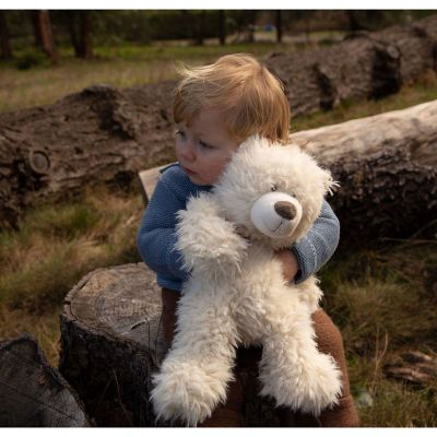 Scruffy White Plush Teddy Bear Stuffed Animal, 18 inch
