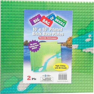 SCS Direct Brick Building Base Plate with Grass Field and River Pattern ...