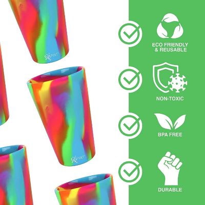 Silipint: Silicone Pint Glasses: 4 Pack Hippie Hops - 16Oz Unbreakable ...