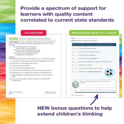 Spectrum Language Arts 4th Grade Workbook, Covering Parts of Speech ...