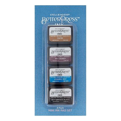 Spellbinders BetterPress Letterpress Mini Ink Pad Set 4/Pkg-Regal Tones
