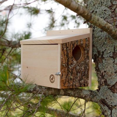 Squirrel Nesting Box, Handcrafted Wood Winter Outdoor Shelter