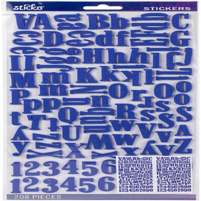 Sticko Alphabet Stickers 208/Pkg-Foam - Blue | Oriental Trading