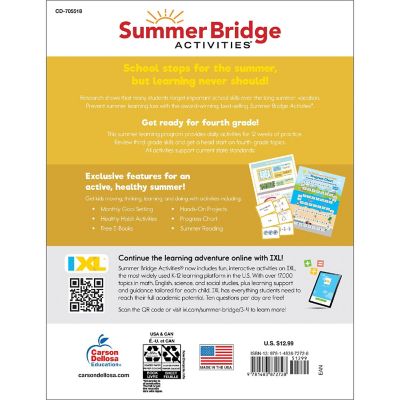 Summer Bridge Activities 3rd Grade to 4th Grade Workbook, Math ...