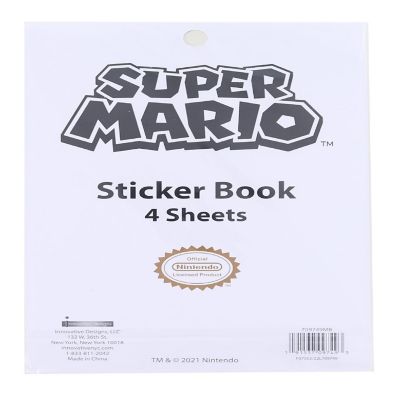 Super Mario Sticker Book 4 Sheets Over 300 Stickers | Oriental Trading