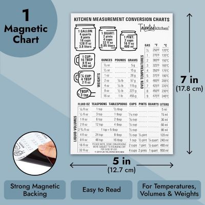 Talented Kitchen Conversion Chart Magnet - Metric Measurement ...