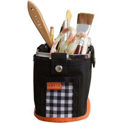 Tonic Studios Table Tidy Single Pocket-Black/ Orange | Oriental Trading
