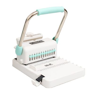 We R Memory Keepers The Cinch Book Binding Machine Version 2 White Aqua 71050-9 | Oriental Trading