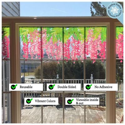 WINDOW FLAKES WINDOW CLINGS - WISTERIA BORDER PINK | Oriental Trading