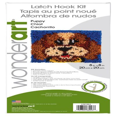 Wonderart Latch Hook Kit 8"X8"-Puppy | Oriental Trading