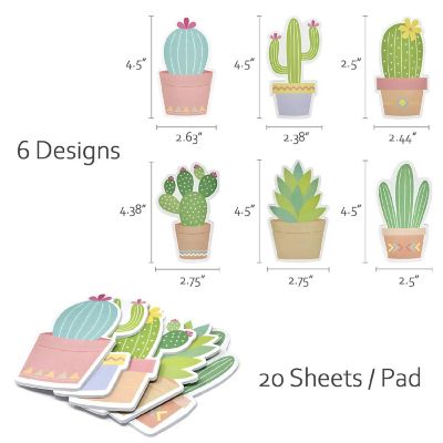Wrapables Cute Cactus Succulents Sticky Notes (Set Of 6) | Oriental Trading