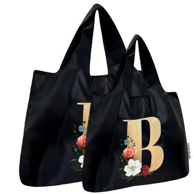 Wrapables Large & Small Monogram Nylon Reusable Bags, Set 2, Letter B ...