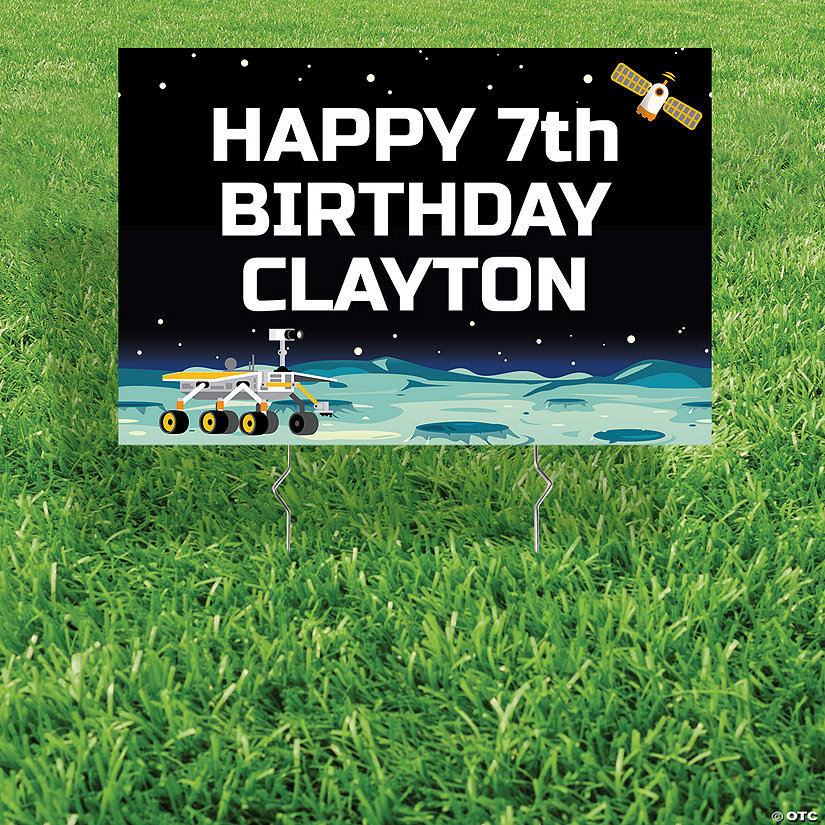 24" x 16" Personalized Space Yard Sign | Oriental Trading