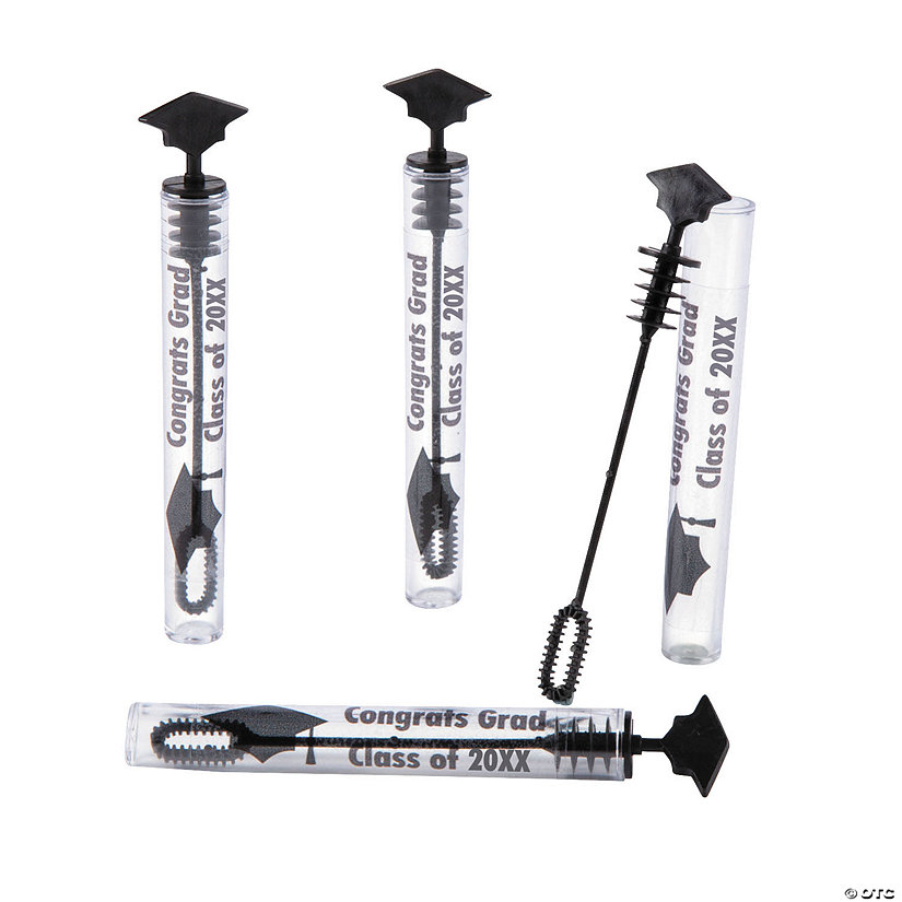 4 1/4" Personalized Mini Graduation Clear Plastic Bubble Tubes - 24 Pc.