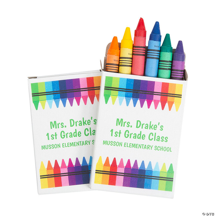 6-Color Personalized Rainbow Colors Crayon Boxes - 24 Pcs.