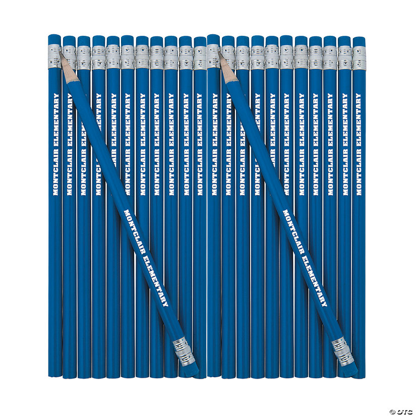 7 1/2" Personalized Royal Blue Wood Pencils - 24 Pc. | Oriental Trading