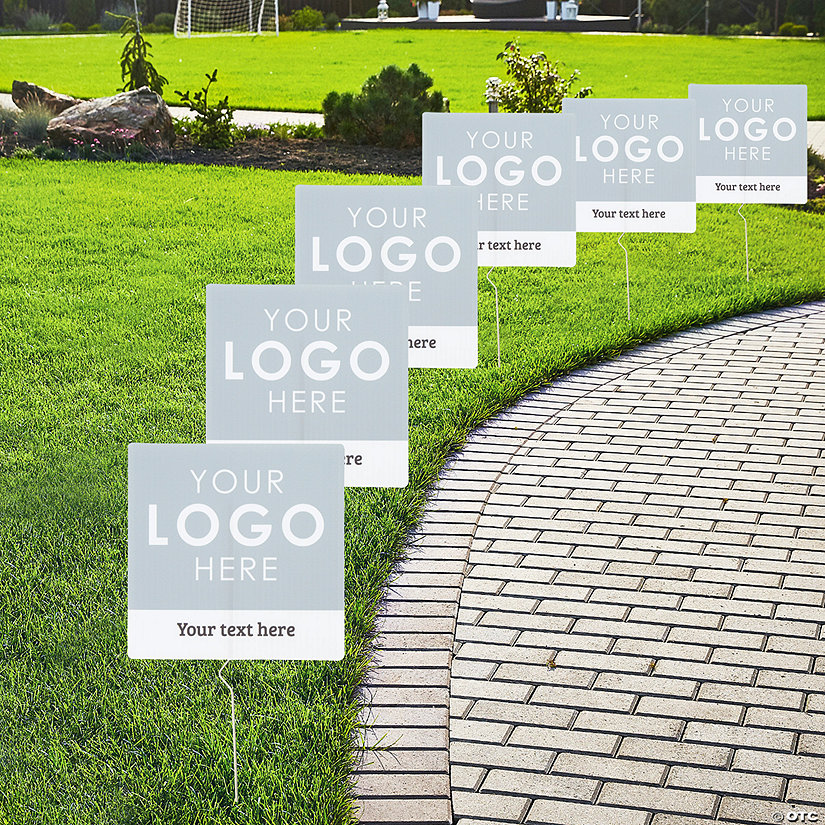 8" Custom Full-Color Logo Mini Yard Signs - 6 Pc.