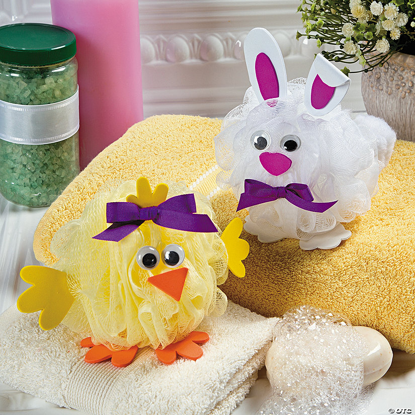 Bath Poof Chick & Bunny Idea | Oriental Trading