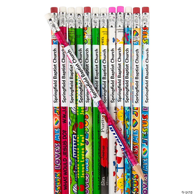 Bulk 100 Pc. Personalized Religious Pencil Assortment
