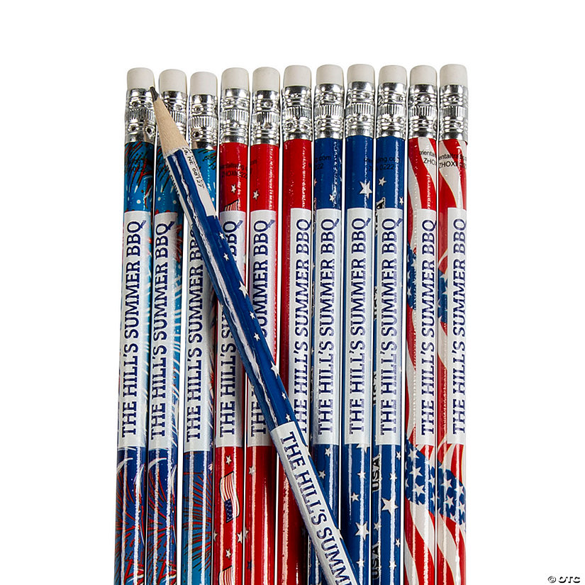 Bulk 144 Pc. Personalized Patriotic Pencil Assortment | Oriental Trading
