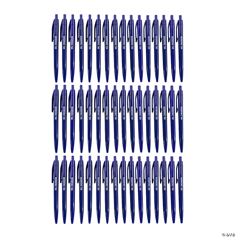 Bulk 48 Pc. Personalized Blue Retractable Pens