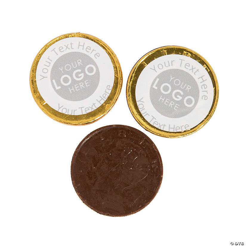 Custom Full-Color Logo Chocolate Coins - 76 Pc.