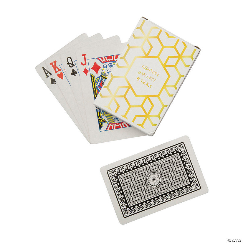 Geometric Design Playing Cards with Personalized Box - 12 Pc.