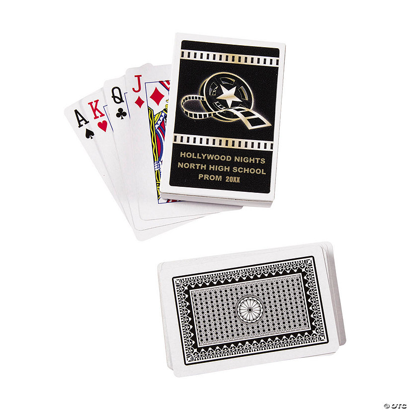 Hollywood Playing Cards with Personalized Box - 12 Pc.