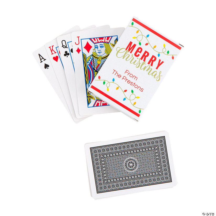 Merry Christmas Playing Cards with Personalized Box - 12 Pc.