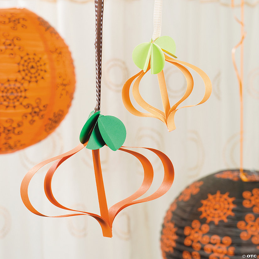 Paper Pumpkin Ornaments Idea