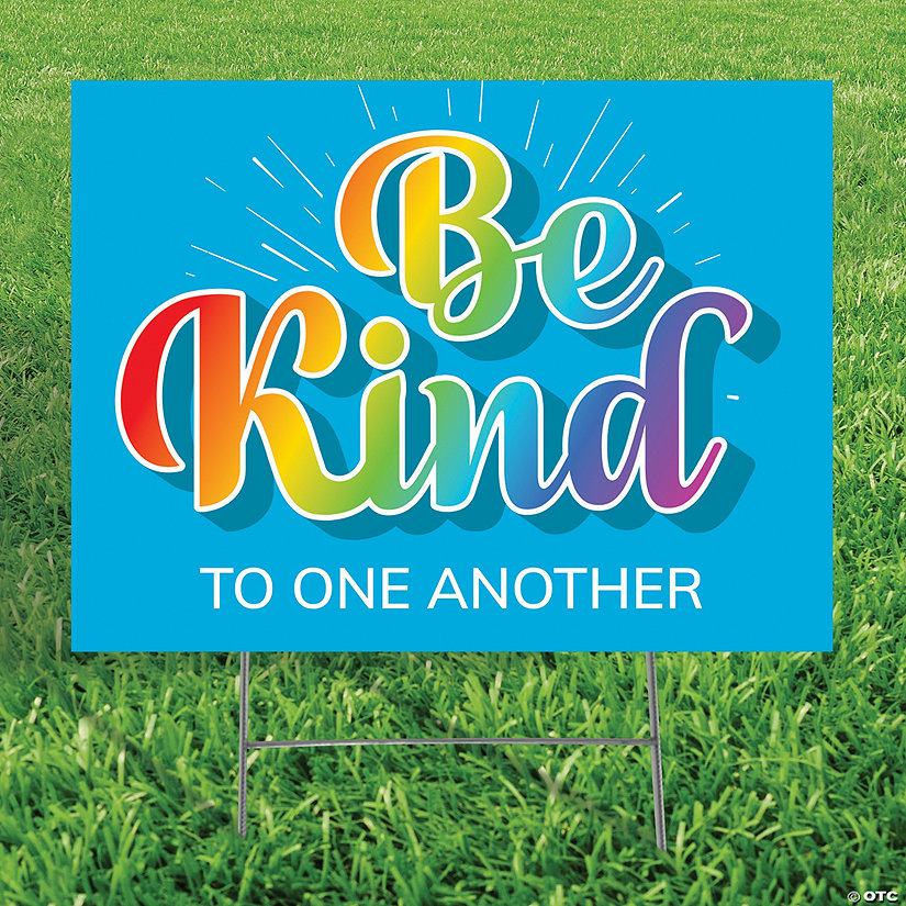 Personalized 24" x 16" Be Kind Yard Sign | Oriental Trading