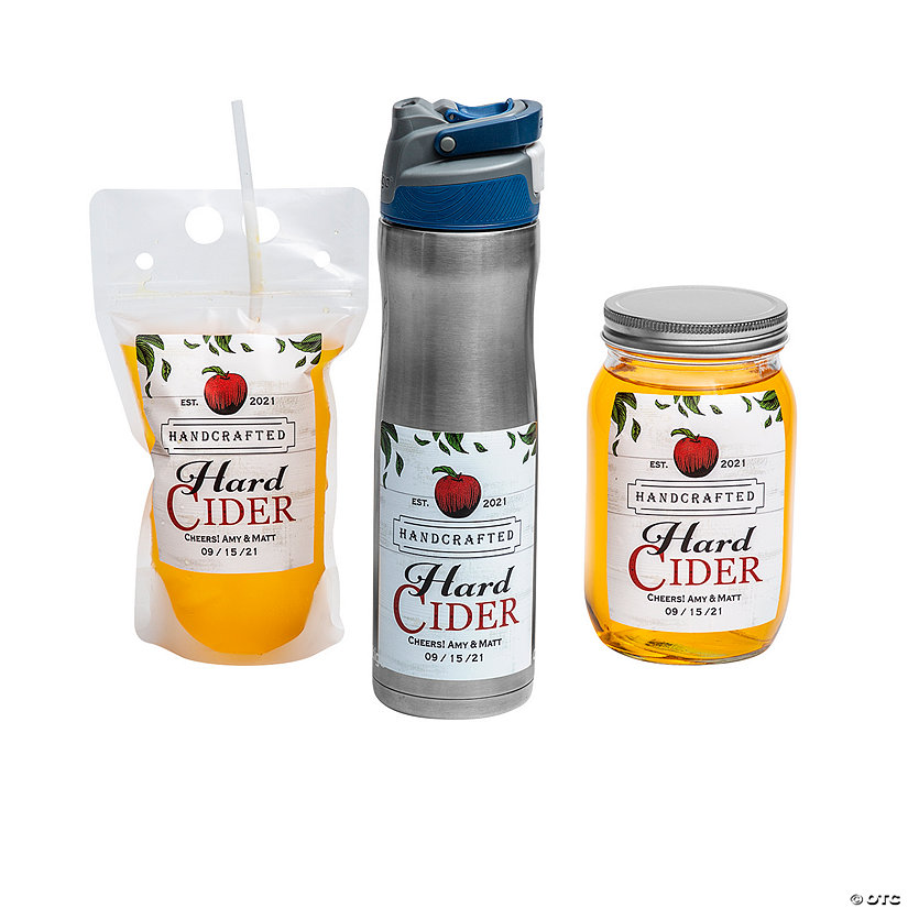 Personalized Apple Cider Bottle Sticker Labels - 12 Pc.