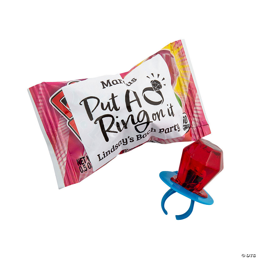 Personalized Bachelorette Party Ring Pops - 20 Pc.