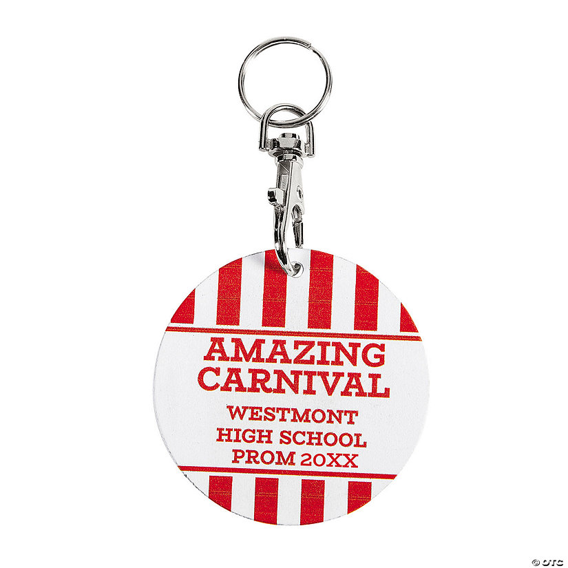 Personalized Carnival Keychains - 24 Pc.