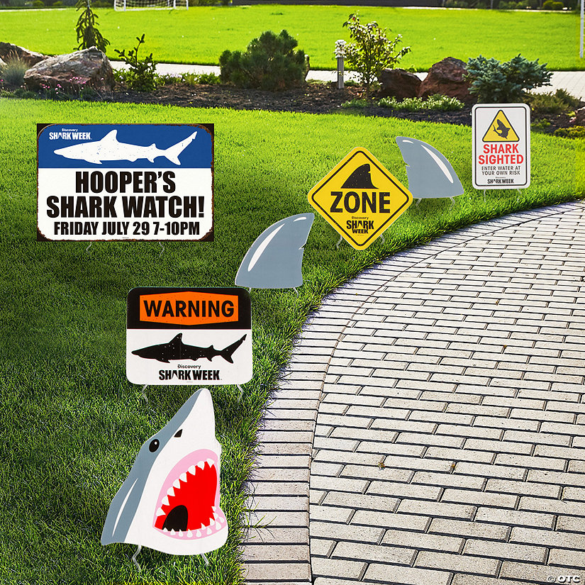 Personalized Discovery Shark Week™ Yard Sign Kit - 7 Pc. | Oriental Trading