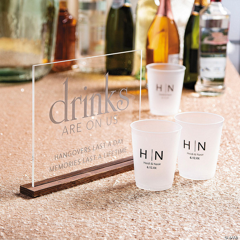 Personalized Drinks on Us Wedding Reception Kit - 101 Pc. | Oriental ...