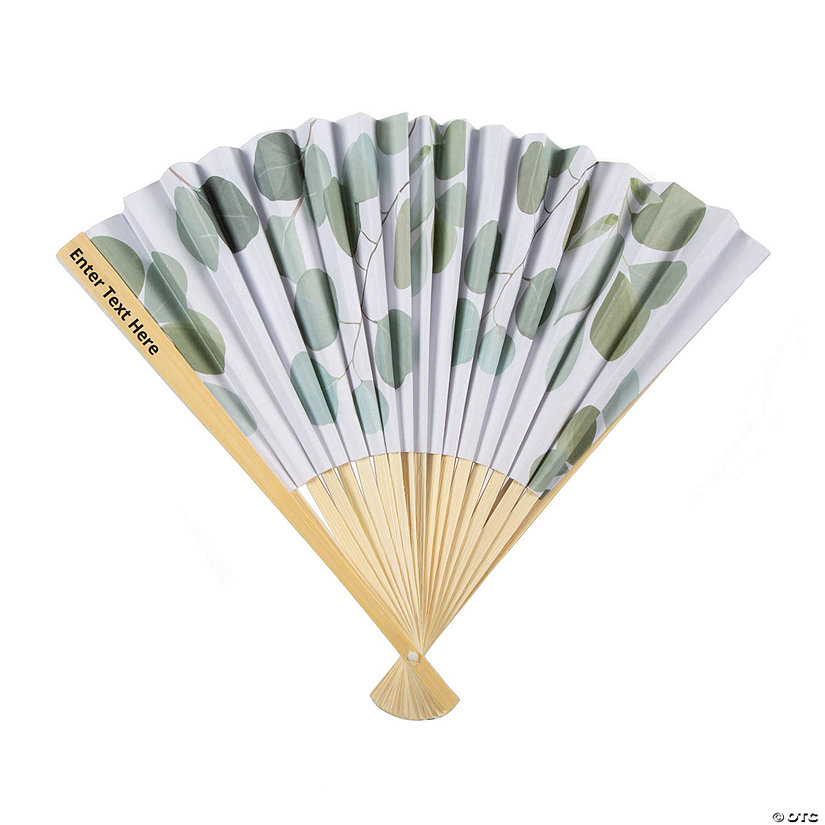 Personalized Eucalyptus Folding Hand Fans - 12 Pc. | Oriental Trading